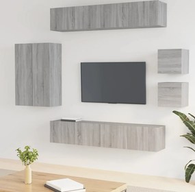 vidaXL 8dílný set TV skříněk kompozitní dřevo [3114486] Barva: Betonová šedá