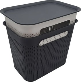 Rotho Úložný box s víkem a s madly BRISEN 7l, 26x18x21cm, bílý