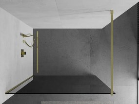 Mexen Kioto, sprchová zástěna Walk-In 70 x 200 cm, 8mm šedé sklo, zlatý matný profil, 800-070-101-55-40