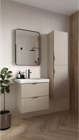 Cersanit Tirso, závěsná umyvadlová skříňka 594x447x572 mm + keramické umyvadlo, béžová matná, S801-541