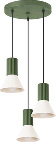 Sollux Lighting Závěsná lampa ESTRIA 3P béžová/olivově zelená