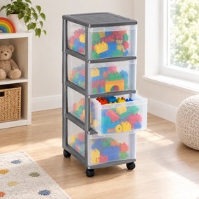 SUNDIS Úložný box se 4 zásuvkami, antracit, OFFICEMIX - MAXI
