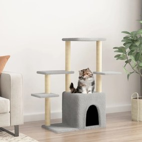 Škrabadlo pro kočky se sisalovými sloupky světle šedé 97,5 cm 172050