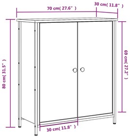 Příborník dub sonoma 70 x 30 x 80 cm kompozitní dřevo