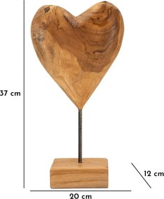 Dřevěná dekorace Dobu 37 cm hnědá