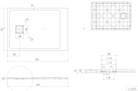 Erga Hyper, SMC sprchová vanička 100x70x2, 6 cm + sifon, bílá matná, ERG-V06-SMC-7010S-WH
