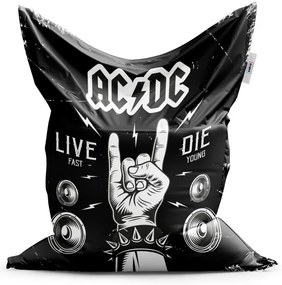 Sablio Sedací vak ACDC Live fast, die young - 150x100 cm