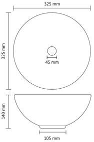 vidaXL Marketos Luxusní umyvadlo kulaté matné bílé 32,5 x 14 cm keramické