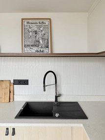 Laveo Pola, vysoká dřezová baterie s výlevkou ve tvaru U, černá-chrom, LAV-BAP_778D
