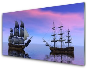 Obraz na skle Lodě Moře Krajina 120x60 cm