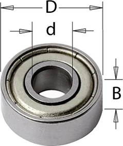 IGM Professional IGM | Vodicí ložisko pro stopkové frézy ØD/Ød × B (výrobce IGM/CMT) Ložisko: Ø22 (vnější) / Ø8 (vnitřní) × 7 (šířka)