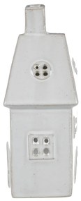 Domeček porcelánový šedivý, lesklý, na čajovou/LED svíčku KER405-M