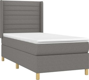 Box spring postel s matrací tmavě šedá 90x190 cm textil 3132034