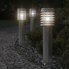 Fionshop 262938554 Venkovní stojací lampy se zásuvkou 3 ks stříbrné 60 cm
