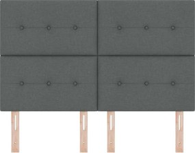 Výškově nastavitelné čelo postele Tmavě šedá 144 cm textil 3337822