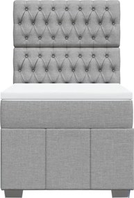 Box spring postel s matrací světle šedá 90x200 cm textil 3291558