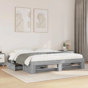 Rám postele bez matrace Grey Sonoma 180x200cm kompozitní dřevo 3295455
