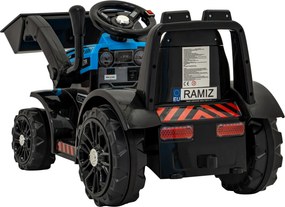 Ramiz Traktor buldozer G320 pro nejmenší děti modrý + pohyblivá lžíce + melodie + klakson + LED světla