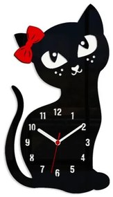 Nástěnné hodiny Cat černé