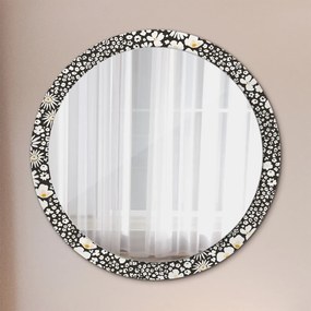 Kulaté dekorativní zrcadlo Stokrotka ivory fi 100 cm