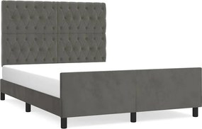 Rám postele bez matrace tmavě šedý 140 x 190 cm samet 3125935