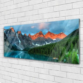 akrylový obraz Hora Les jezero Krajina 125x50 cm