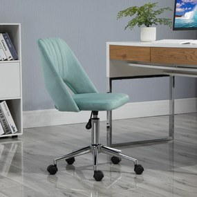 Židle Vinsetto, výškově nastavitelná kancelářská židle bez opěrek, otočná kancelářská židle s sametovým vzhledem, ergonomická make-up židle do ložnic…