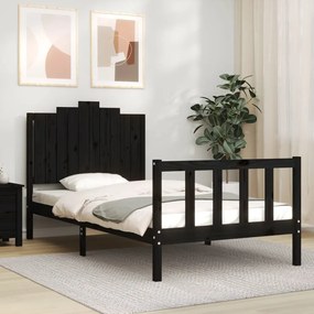 vidaXL Rám postele s čelem 100 x 200 cm masivní dřevo [3192288] Barva: Bílá