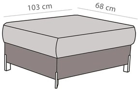 Taburet ULISES HO70 | 103x68 cm | bez úložného prostoru | VÝBĚR TKANIN a NOŽIČEK