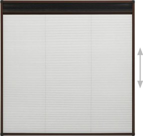 Plisovaná okenní síť proti hmyzu hliník hnědá 120 x 120 cm 148656