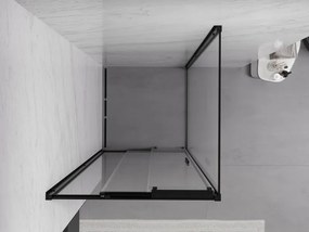 Mexen Exo, posuvná sprchová kabina, dveře 95 cm + boční stěna 95 cm, transparentní sklo, černá, 8153-095-095-70-00