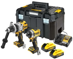 DeWALT - 18V AKU sada příklepové vrtačky a rázového utahováku, 2x aku 5,0 Ah POWERSTACK, nabíječka DCK2200H2T