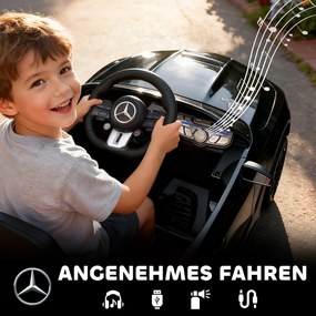 AIYAPLAY Dětské elektrické auto, design Mercedes, 12V motory, dálkové ovládání, LED světla, hudba, pro děti 3-6 let, černá