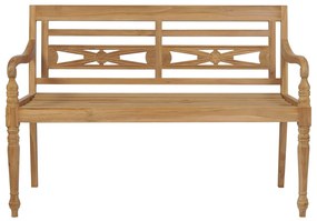 Lavice Batavia - 120cm - masivní teakové dřevo | krémově bílá poduška