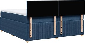 Box spring postel s matrací modrá 200x200 cm textil 3287569