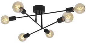 Cottex P7216SV - Přisazený lustr BATON 6xE27/60W/230V černá P7216SV