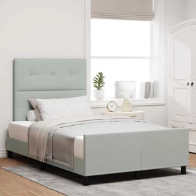Postel s boxspringem s čelo Světle šedá 120 x 190 cm samet 3344927