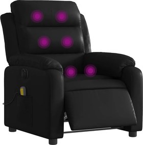 Elektrické masážní polohovací křeslo černé umělá kůže 3205035
