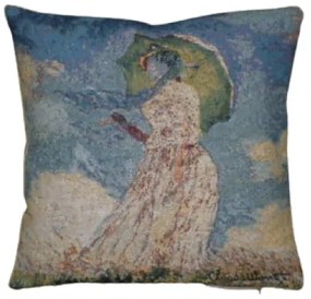 Gobelínový povlak na polštář  - Femme à l’ombrelle by Monet