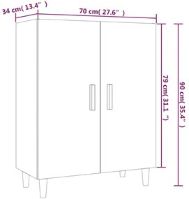 Příborník dub sonoma 70 x 34 x 90 cm kompozitní dřevo