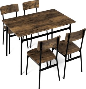 Jídelní set CORTINA 1+4 - old wood 2 / černé kovové nohy