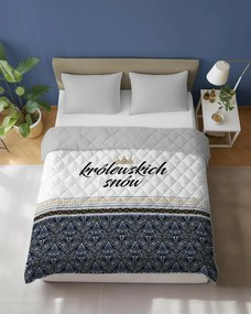 Detexpol Dekorativní přehoz na postel 220x240 Royal Dreams bílý šedý černý K_60 112 Přehoz na postel