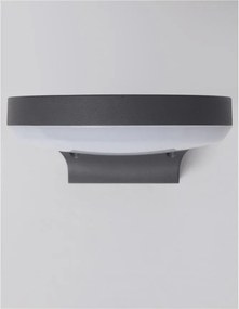 NV 9936101 Venkovní nástěnné svítidlo ENZI tmavě šedý hliník akrylový difuzor LED 15W 3000K 100-240V 180st. IP54 - NOVA LUCE