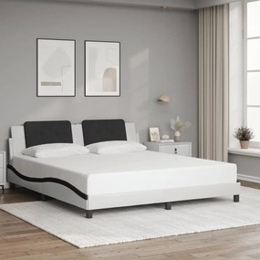 Rám postele bez matrace Zadar bílý a černý 180 x 200 cm umělá kůže 3208204