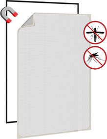 Magnetická okenní síť proti hmyzu bílá 80 x 120 cm 153849