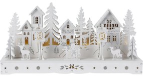 LED Zimní krajina bílá, 10x LED, 30 cm, 2x AA