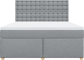 Box spring postel s matrací světle šedá 180 x 200 cm textil 3293673