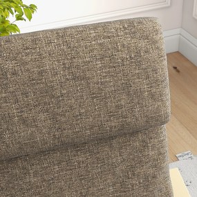 HOMCOM Relaxační Křeslo, Křeslo s Opěrkou Hlava, Houpací Křeslo, Jídelní Křeslo s Vzhledem Lnu pro Obývací Pokoj, Hnědé 65 x 69 x 98cm