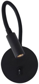 LED diodová nástěnná čtecí lampička Geneva - černá