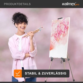 Malířský stojan Walimex pro – 60-180 cm, 140 cm, černá (1021453)